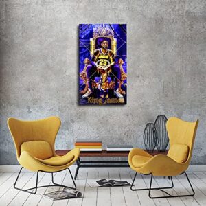 Lebron James Poster Lakers Basketball starl Canvas Art Wal l Poster Fashion Art Interior Aesthetic Decor Art Hometank Desert war Poster Room Decor (No Framde,16x24inch)