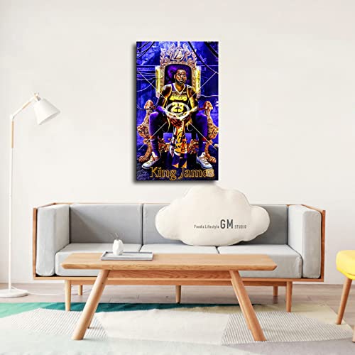 Lebron James Poster Lakers Basketball starl Canvas Art Wal l Poster Fashion Art Interior Aesthetic Decor Art Hometank Desert war Poster Room Decor (No Framde,16x24inch)