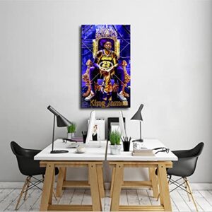 Lebron James Poster Lakers Basketball starl Canvas Art Wal l Poster Fashion Art Interior Aesthetic Decor Art Hometank Desert war Poster Room Decor (No Framde,16x24inch)