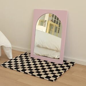 Black Check Pattern Mini Rug, Indoor Rug, Mini Rug(1.6 ft * 2.3 ft), Modern Designed Rug, Pet Rug