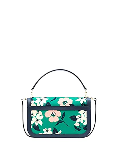 Kate Spade Lily Blooms Printed Canvas Flap Top Handle Satchel Crossbody Green