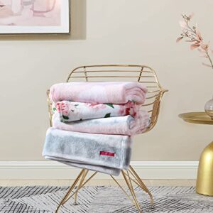 Betsey Johnson Home | Plush Collection | Throw - Ultra-Soft & Cozy Fleece, Lightweight & Luxuriously Warm, Perfect for Bed or Couch, Dotted Heart 50 x 70