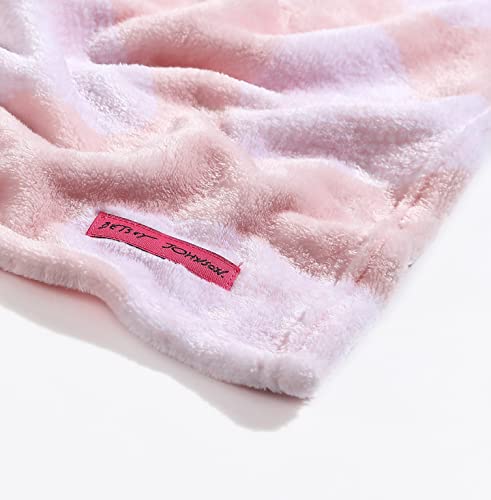 Betsey Johnson Home | Plush Collection | Throw - Ultra-Soft & Cozy Fleece, Lightweight & Luxuriously Warm, Perfect for Bed or Couch, Dotted Heart 50 x 70