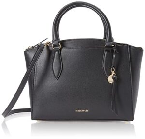 nine west paisley satchel, black