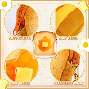 Butter Toast Shoulder Bag Cross Body Handbag Small Novelty Purse Food Purse Cute Pouch Wallet with Strap Messenger Bag