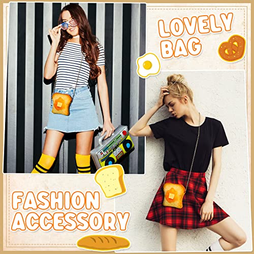 Butter Toast Shoulder Bag Cross Body Handbag Small Novelty Purse Food Purse Cute Pouch Wallet with Strap Messenger Bag