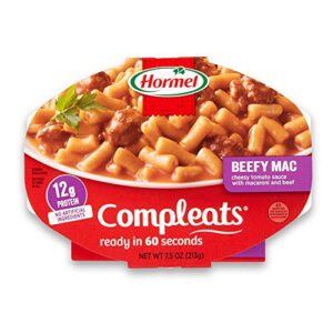 hormel compleats beefy mac & cheese microwave tray, 7.5 ounces (pack of 7)