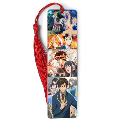 Bookmarks Ruler Metal para Bookworm Syte Bookography Migi Measure Shinichi Tassels Kimishima Reading for Book Bibliophile Gift Reading Christmas Ornament Markers