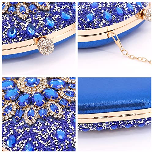 Naimo Beaded Rhinestone Evening Bag Crystal Clutch Purses for Women Wedding Party Bridal Handbag