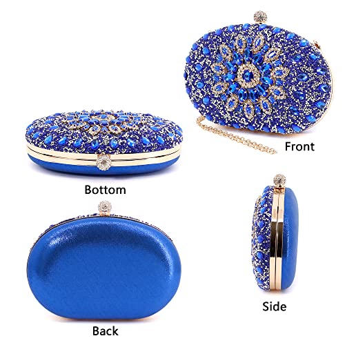 Naimo Beaded Rhinestone Evening Bag Crystal Clutch Purses for Women Wedding Party Bridal Handbag