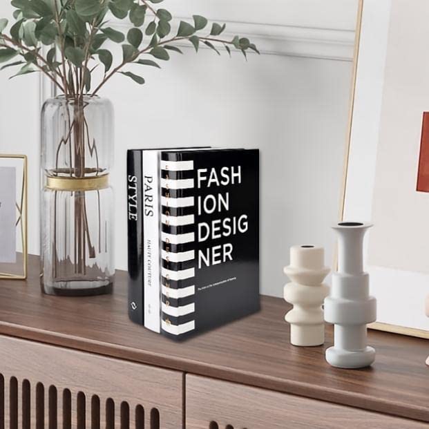 Fashion Decorative Book Stack,Set of 3 Hardcover Modern Decorative Books,Fashion Design Book Set for Coffee Table(FASHION/PARIS/STYLE)