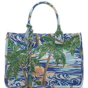 Vince Camuto womens Orla Tote, Blue Palm, One Size US