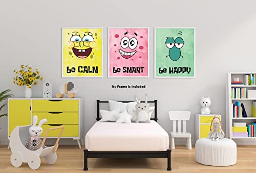 Posters for Boys Room Decor - Kids Bathroom Decor, Kids Room Decor for Boys, 8x10 Inches Set of 3 UNFRAMED by GROUP DMR