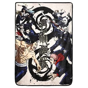 bioworld jujutsu kaisen 48″ x 60″ character throw blanket