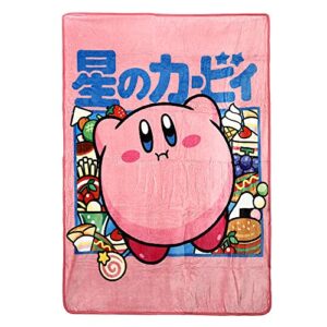 bioworld kirby character kanji throw blanket