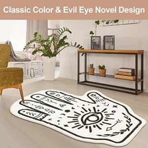 Bathroom Rug 3' X 4.3' Evil Eye Palmistry Rug Kids Rug for Bedroom Rug Aesthetic Washable Boho Area Rug for Kids Room Soft Black and White Nursery Rug Play Carpet for Playroom Dorm Living Room Decor