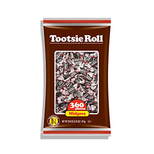 Tootsie Roll Midgees – Chewy Chocolate Gluten-Free Candy – Bulk Bag of Individually Wrapped Candies for Kids, Parties, Classroom – 360 Count (Pack of 1)