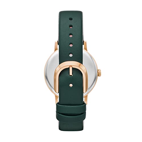 Kate Spade New York Women's Metro Three-Hand Green Leather Watch (Model: KSW1766)