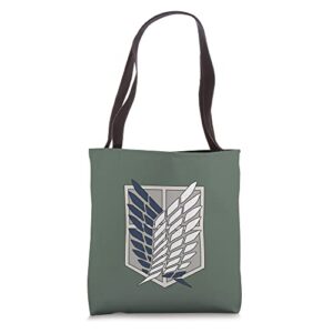 attack on titan season 4 scout regiment shield tote bag