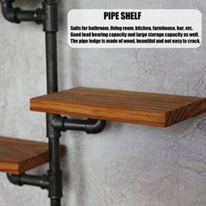 FOUF Floating Shelves Wall Mounted, Rustic Metal Pipe Floating Shelves Pipe Wall Shelf and Industrial Pipe Shelving, Wall Shelves for Bedroom, Bathroom, Kitchen, Laundry Room Storage Decoration