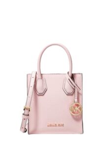 michael kors mercer extra-small pebbled leather crossbody bag (powder blush)