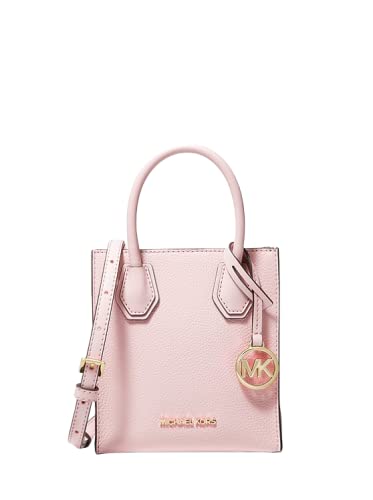 Michael Kors Mercer Extra-Small Pebbled Leather Crossbody Bag (Powder Blush)