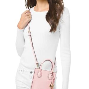 Michael Kors Mercer Extra-Small Pebbled Leather Crossbody Bag (Powder Blush)