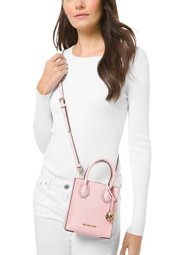 Michael Kors Mercer Extra-Small Pebbled Leather Crossbody Bag (Powder Blush)