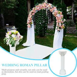 Yardwe White Roman Pillar Greek Column Statue Wedding Pillar Plastic Roman Collum Props Pant Stand Figurine Pillar Sculpture Wedding Decoration Home Garden Decoration