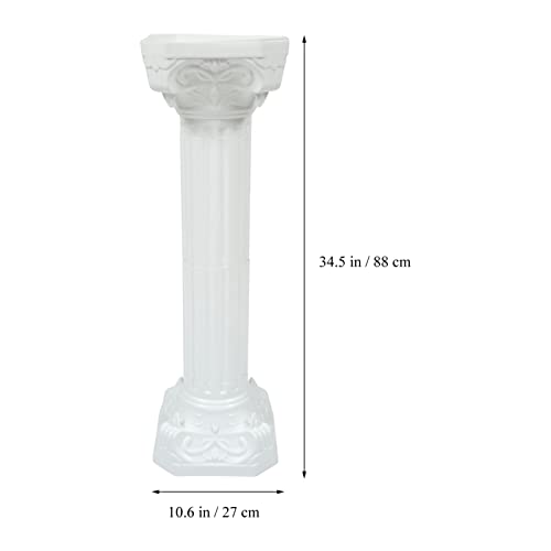 Yardwe White Roman Pillar Greek Column Statue Wedding Pillar Plastic Roman Collum Props Pant Stand Figurine Pillar Sculpture Wedding Decoration Home Garden Decoration