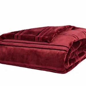 Life Comfort Luxe Velvet Throw Ivory 60x70in 100% Polyester Red