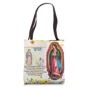 virgen de guadalupe lindo mensaje familiar tote bag