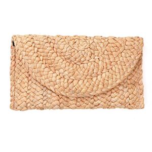 farvalue women straw clutch summer straw beach bag hand-woven summer envelope purse wallet