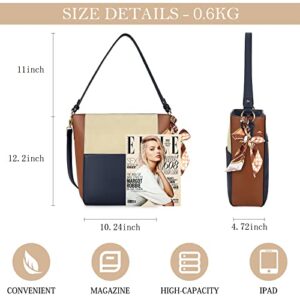 Handbags for Women Vegan Leather Purses and Handbags Ladies Tote Shoulder Bag Large Hobo Bags for School Work Travel