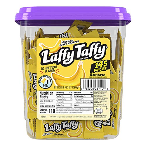 Laffy Taffy Candy Jar, Banana, 145 Count