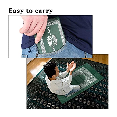 HAHTGSO Prayer Rug, 4 Pack Prayer Rug Muslim Travel Prayer Mat Pocket Prayer Mat, Pockets Prayer Rug Mat Pockets Prayer Rug Mat Muslim Sets Islam Prayer Mat Travel Essentials 60x100cm (4 Color)