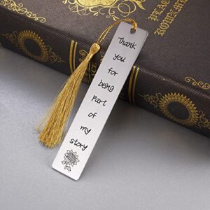 Teachers Coworker Appreciation Bookmark Gifts to Book Lover Thank You Being Part of My Story from Graduation Teenager