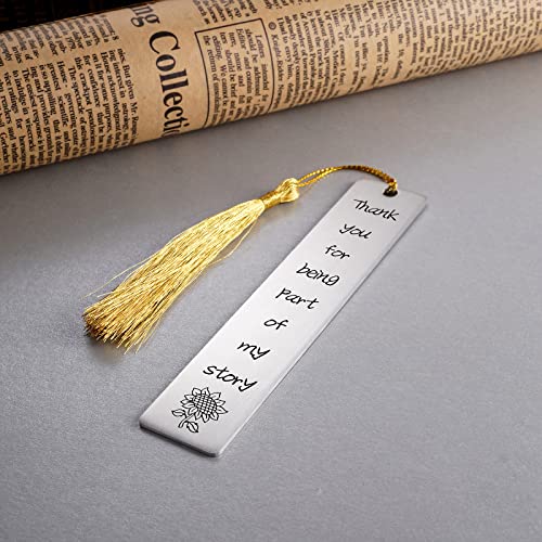 Teachers Coworker Appreciation Bookmark Gifts to Book Lover Thank You Being Part of My Story from Graduation Teenager