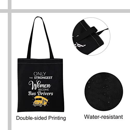 VAMSII School Bus Driver Tote Bag Bus Driver Appreciation Gifts for Women Funny Bus Driver Gifts Shoulder Bag Shopping Bag (School Bus Driver Black Tote)