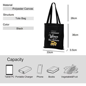 VAMSII School Bus Driver Tote Bag Bus Driver Appreciation Gifts for Women Funny Bus Driver Gifts Shoulder Bag Shopping Bag (School Bus Driver Black Tote)