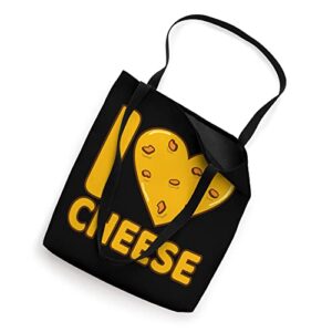 I Love Cheese Food Lover Eater Graphic Tote Bag