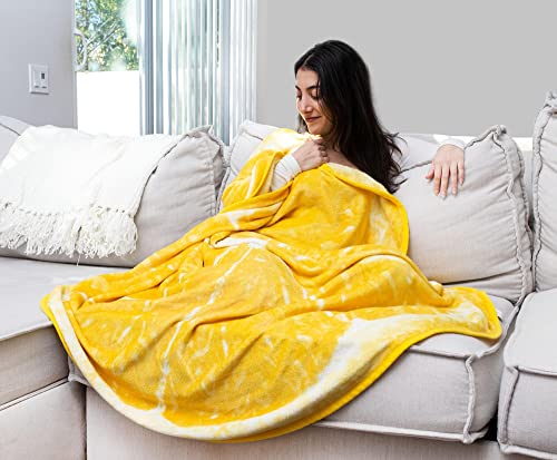 Lemon Slice Round Fleece Throw Blanket | 60 Inches