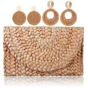 i-keaui straw shoulder bag for women woven purse clutch straws bags women’s handbags summer beach envelope wallet