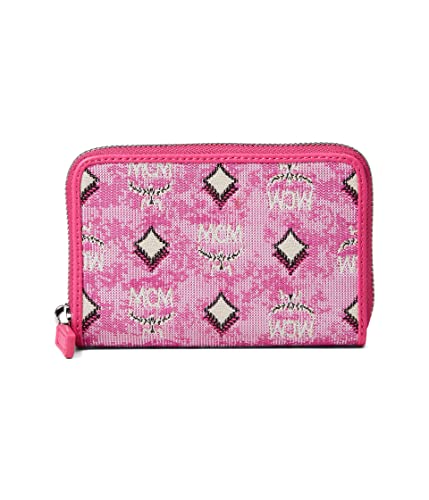 MCM Portuna Zipped Wallet Mini Pink One Size