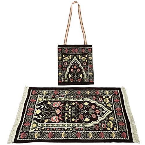 Garneck 1set Prayer Mat Tassel Prayer Rug Pilgrimage Blanket with Carrying Bag