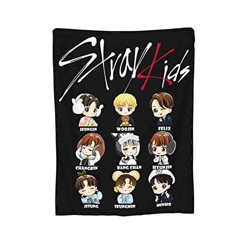 Stray Kids Blanket Merch Throw Blanket Fleece Lightweight Soft for Bed 80"X60" for Adults