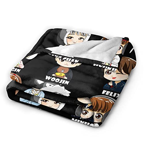 Stray Kids Blanket Merch Throw Blanket Fleece Lightweight Soft for Bed 80"X60" for Adults