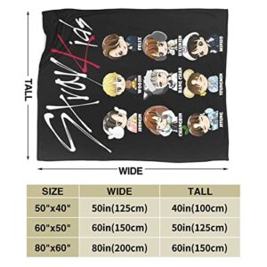 Stray Kids Blanket Merch Throw Blanket Fleece Lightweight Soft for Bed 80"X60" for Adults