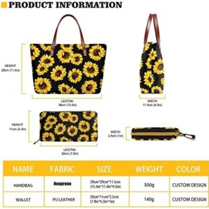 Dellukee Large Tote Bag Purse for Women Husky Print Casual Shoulder Bag Top Handle Bag 2Pcs Handbag Wallet Set