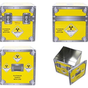 Back to the Future Plutonium Crate 4-Inch Tin Storage Box Cube Organizer with Lid | Basket Container, Cubby Cube Closet Organizer, Home Decor Playroom Accessories | '80s Toys, Gifts And Collectibles